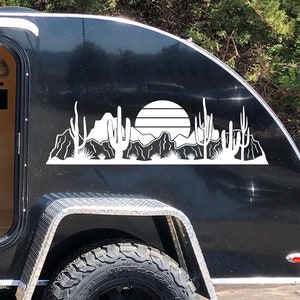 Desert Cactus Sun Scene V1 Vinyl Decal - RV Camper Graphics Travel ...