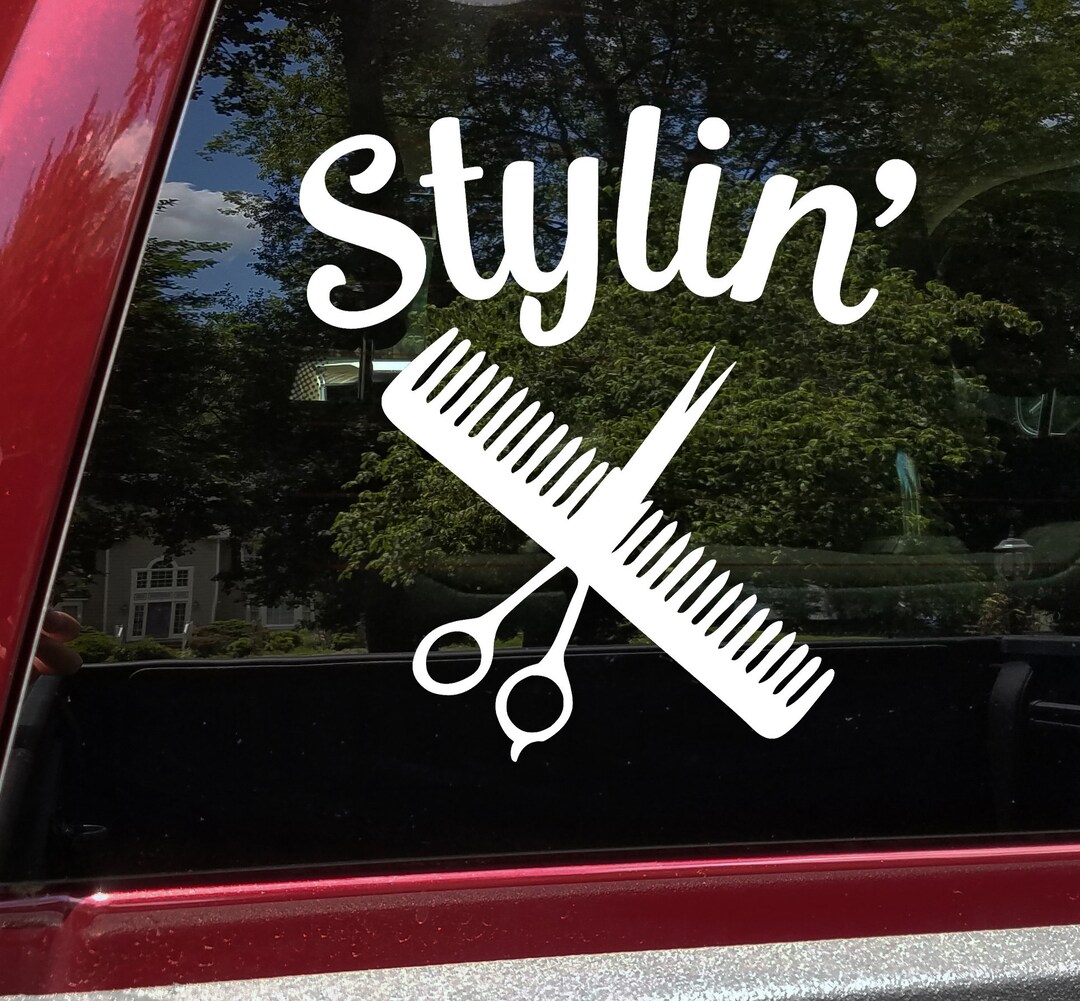 Stylin' Vinyl Sticker - Hairdresser Salon Barber Shop Hair Stylist ...