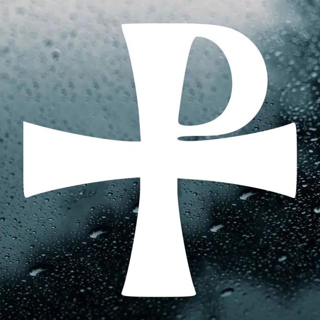 Tau Rho Staurogram Vinyl Decal V4 | Cross Ancient Christian Symbol ...