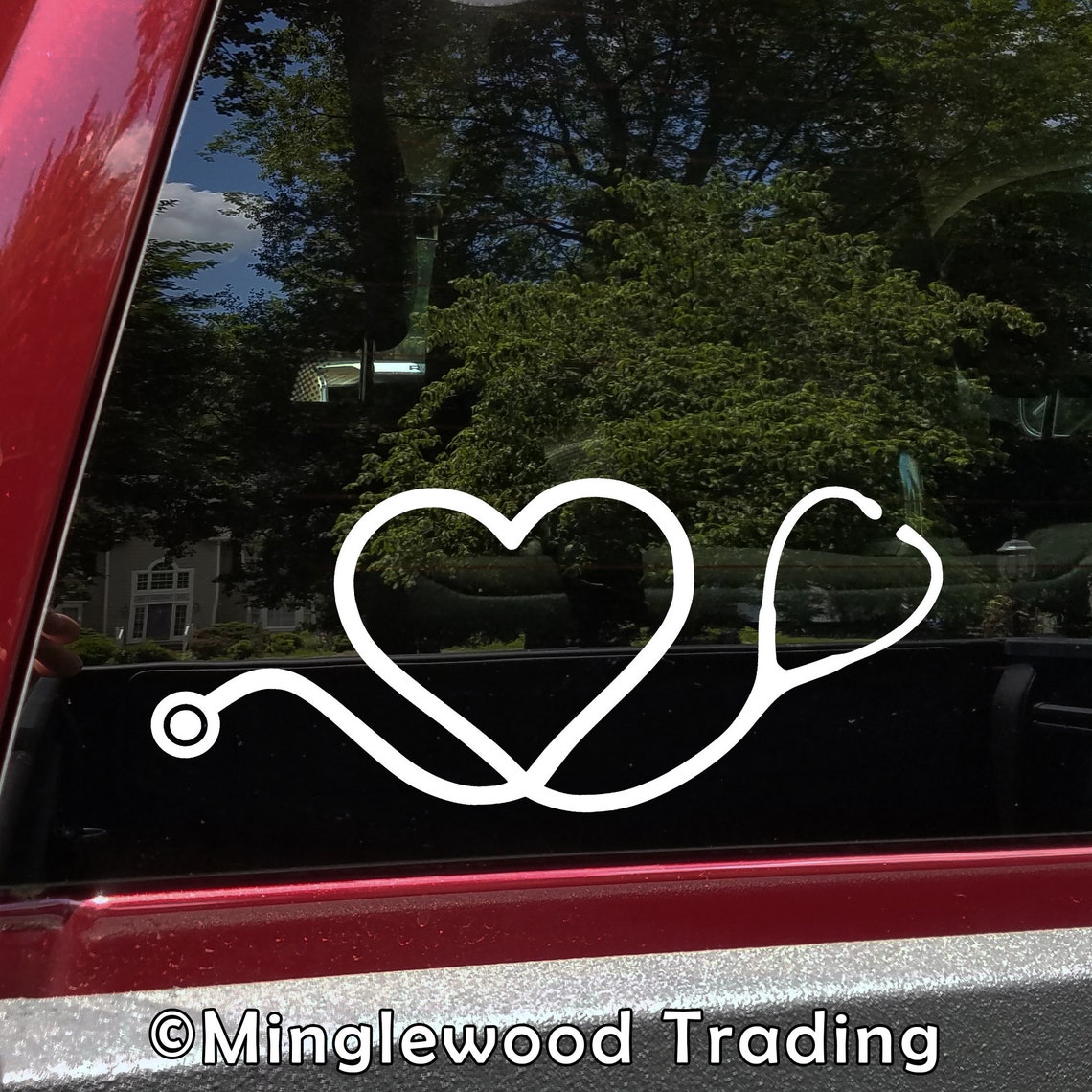 Heart Stethoscope - Vinyl Decal Sticker - Doctor Nurse EMT RN Med ...