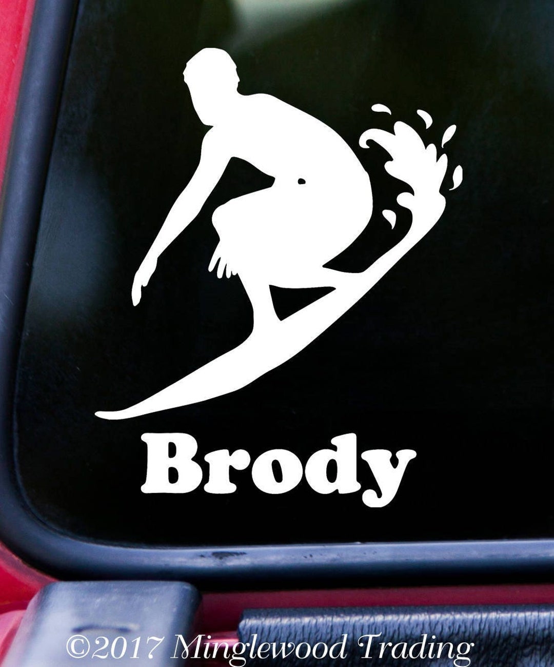 Surfer With Personalized Name Vinyl Decal Sticker Surfboard - Etsy