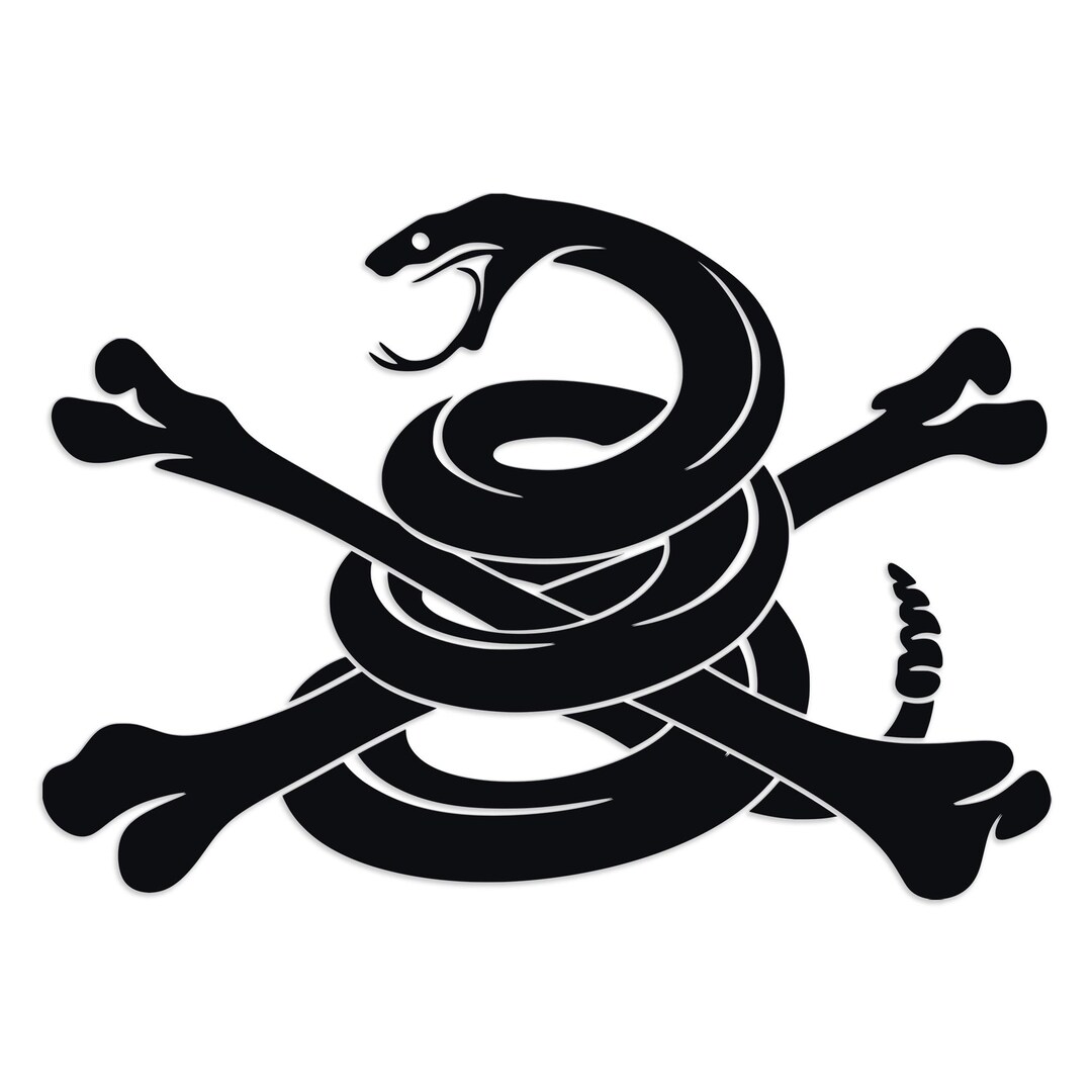 Rattlesnake With Crossed Bones Vinyl Decal – Custom Sizes 5x3.5 to ...