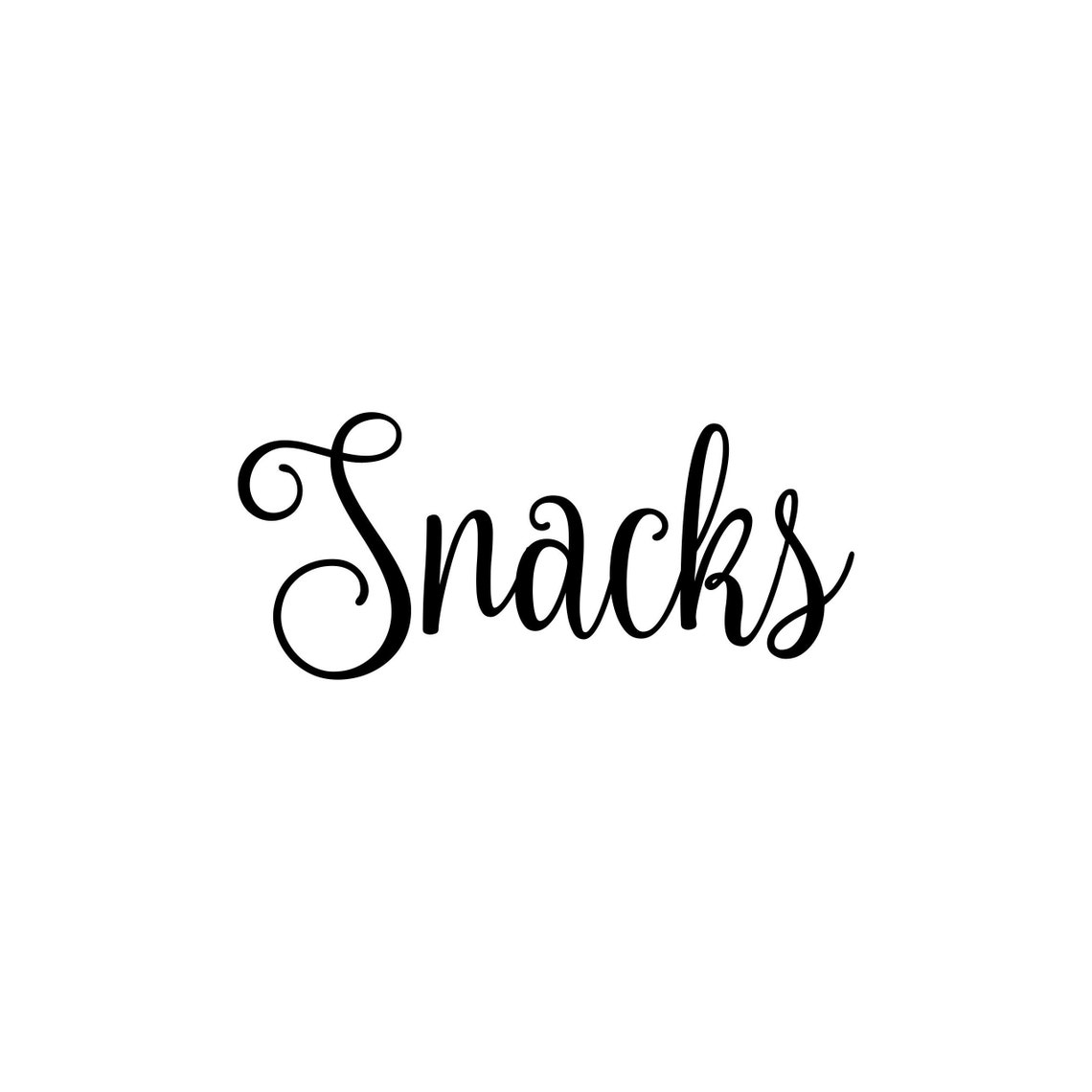 Snacks Vinyl Sticker - Kitchen Pantry Organization Label - Die Cut ...