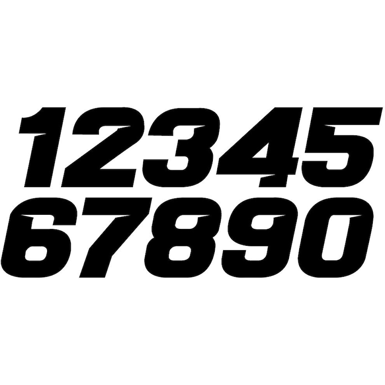 Custom Motocross MX Dirt Bike Racing Numbers Vinyl Decal for Helmet ...