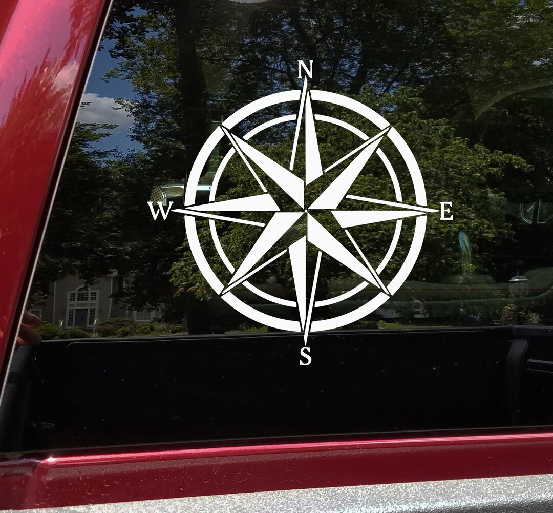 Compass Rose Vinyl Decal V4 travel Wander Adventure Die Cut - Etsy