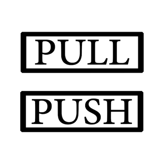 PUSH PULL Vinyl Decal Stickers Door Signs Entryway Foyer - Etsy