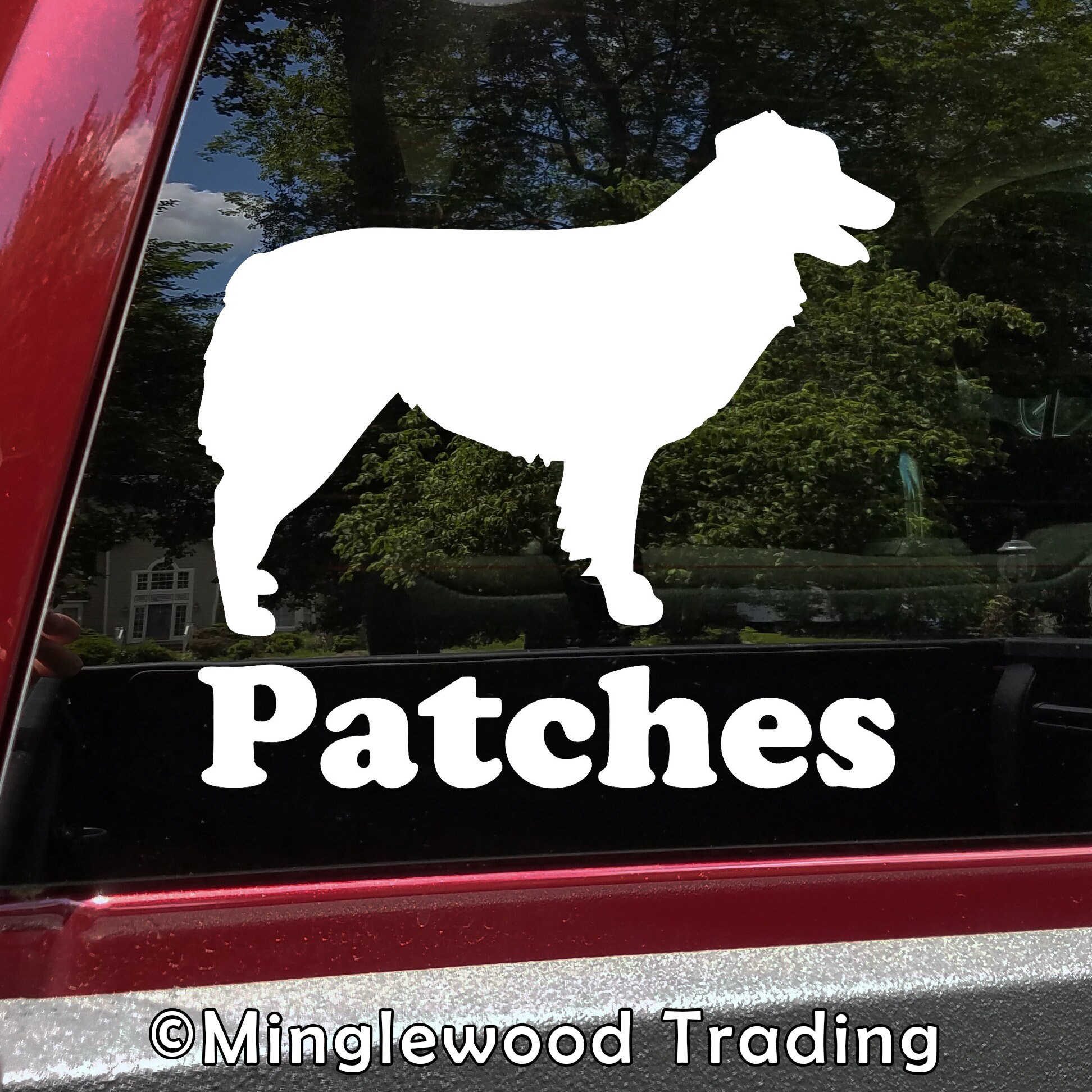 Australian Shepherd With Personalized Name Vinyl Sticker -V1- Auss ...