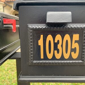 Set of HOA Mailbox Numbers in Gold - Vinyl Decals - Helvetica - Die Cut ...