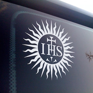 Society of Jesus IHS Vinyl Decal – Catholic Jesuit Symbol Sticker ...