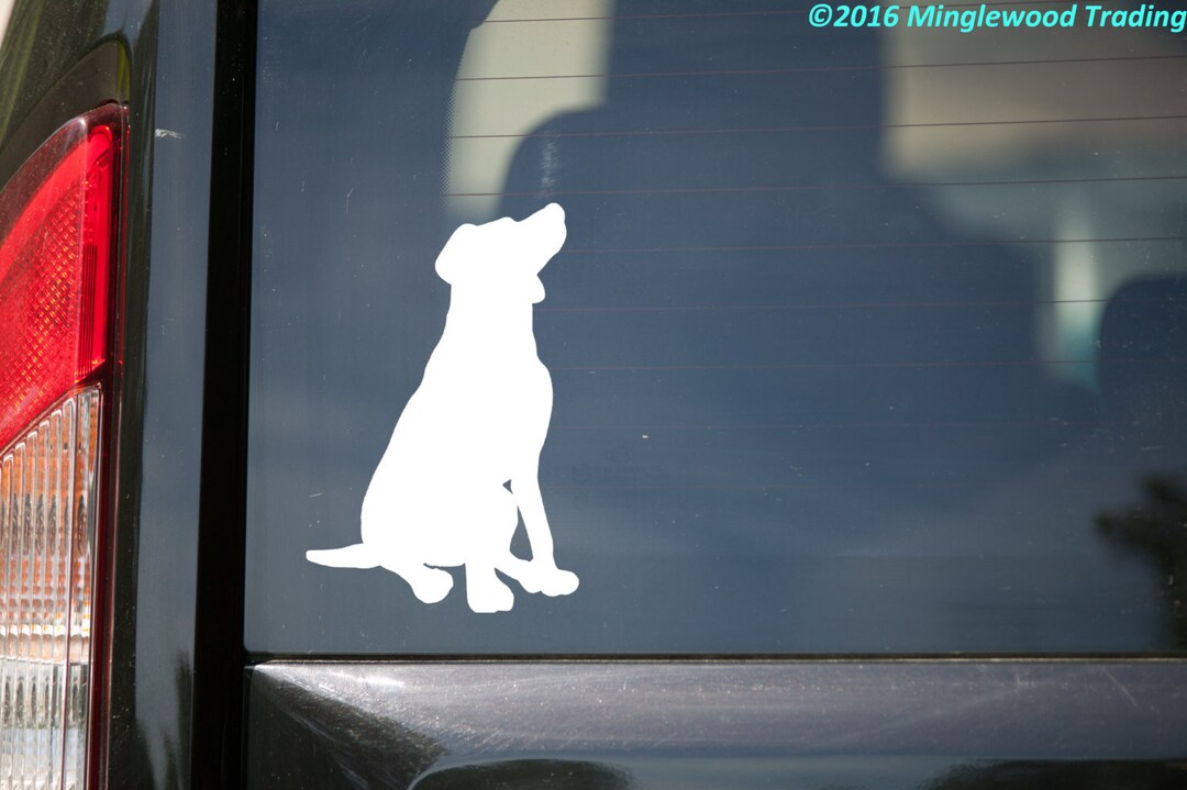Labrador Retriever Sitting - Vinyl Decal Sticker - Dog Yellow Black Lab ...