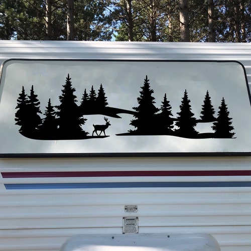 Mountain Forest Scene Vinyl Decal V10 RV Camper Graphics - Etsy