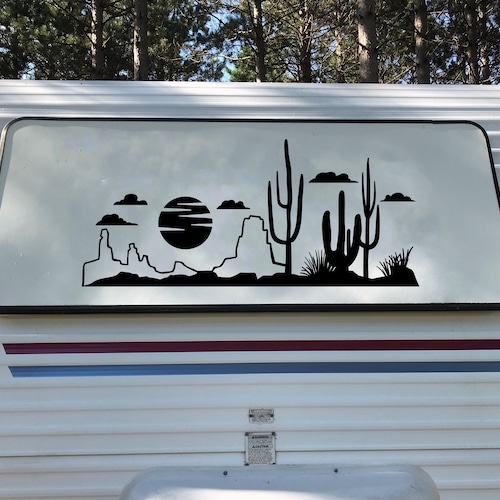 Desert Cactus Sun Scene V1 Vinyl Decal RV Camper Graphics - Etsy