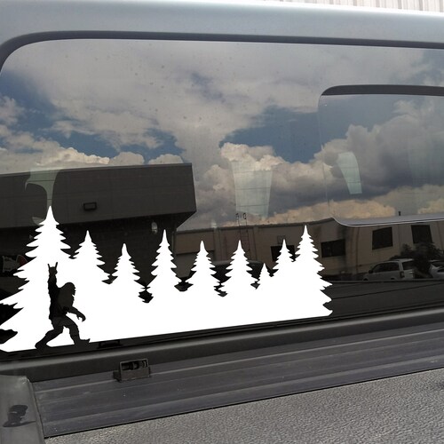 Bigfoot Mountain Forest Scene Vinyl Decal V11 Sasquatch PNW - Etsy