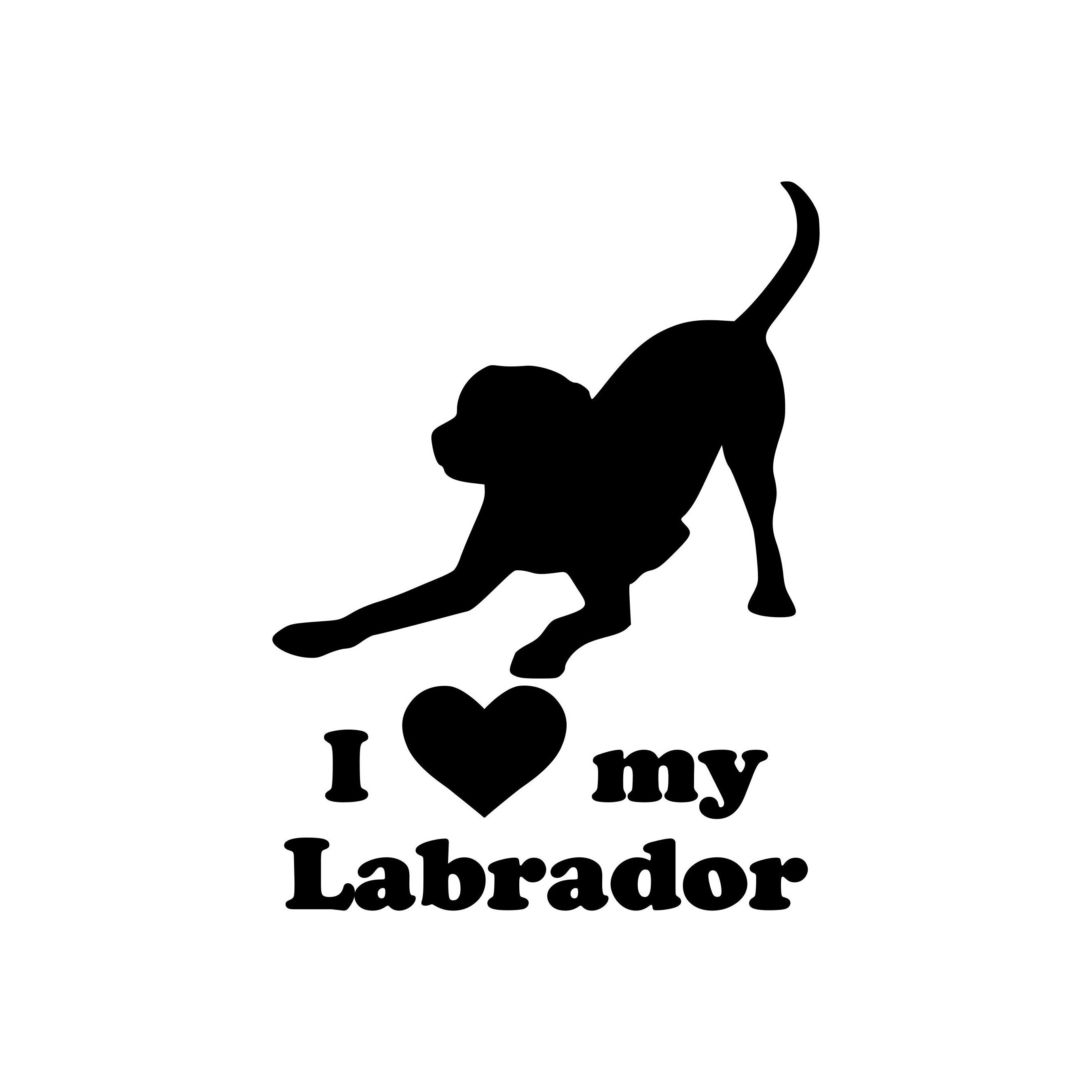 I Love My Labrador Vinyl Decal Sticker playful Dog | Etsy