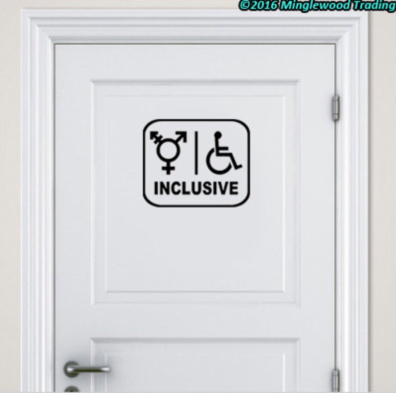 INCLUSIVE RESTROOM Vinyl Decal Sticker Bathroom Handicap All | Etsy