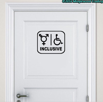 INCLUSIVE RESTROOM Vinyl Decal Sticker Bathroom Handicap All | Etsy
