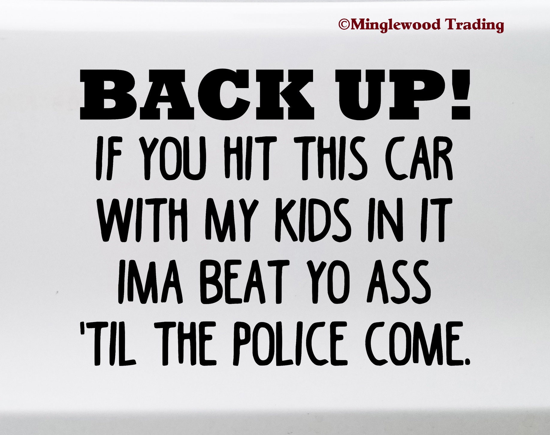 Back Up Vinyl Sticker Tailgating Driving Kids Babies - Etsy