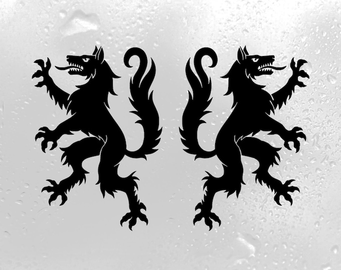 Howling Wolf Decal Car and Window Decal, Wolf, Moon Trees and Stars ...