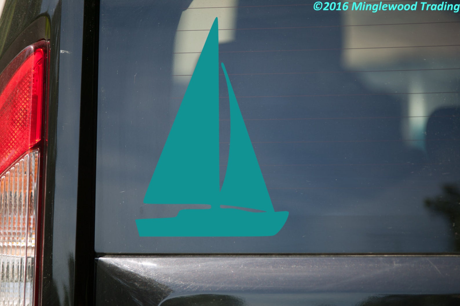 Sailboat Vinyl Decal Sticker - Sailing Boating Sloop Dinghy Catboat ...