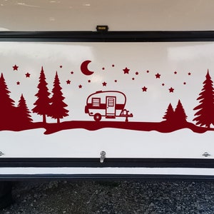 Travel Trailer Moon Scene | Custom Vinyl Decal Stickers | RV Camper ...