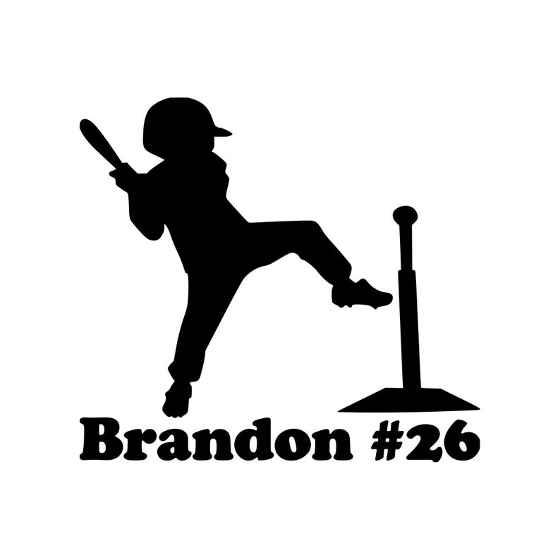 Tee Ball Player W/personalized Name - Vinyl Decal Sticker T-ball ...