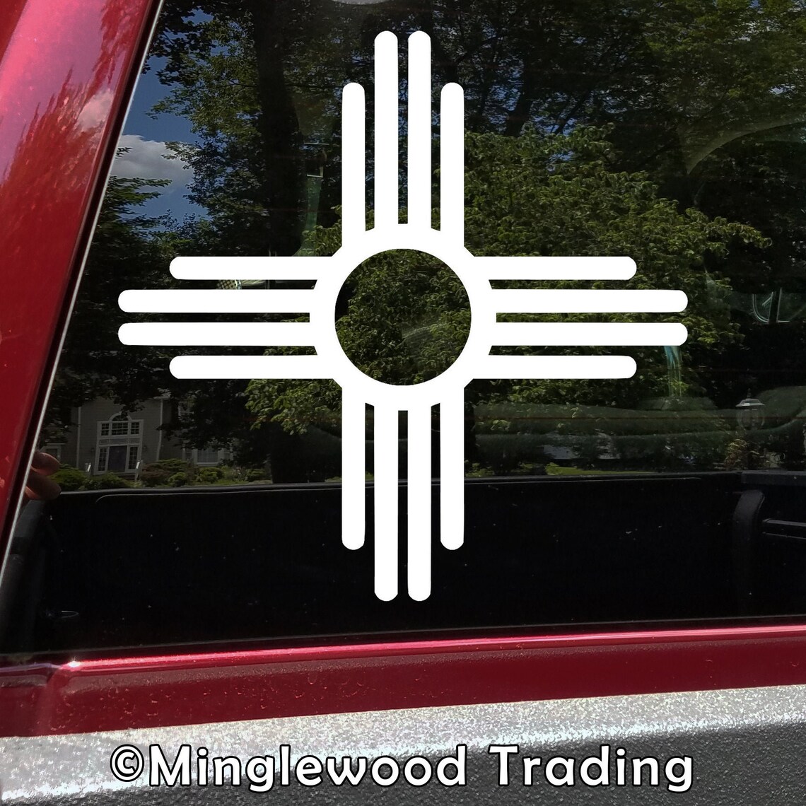 New Mexico Flag Sun Vinyl Sticker - Zia NM Home State - Die Cut Decal ...