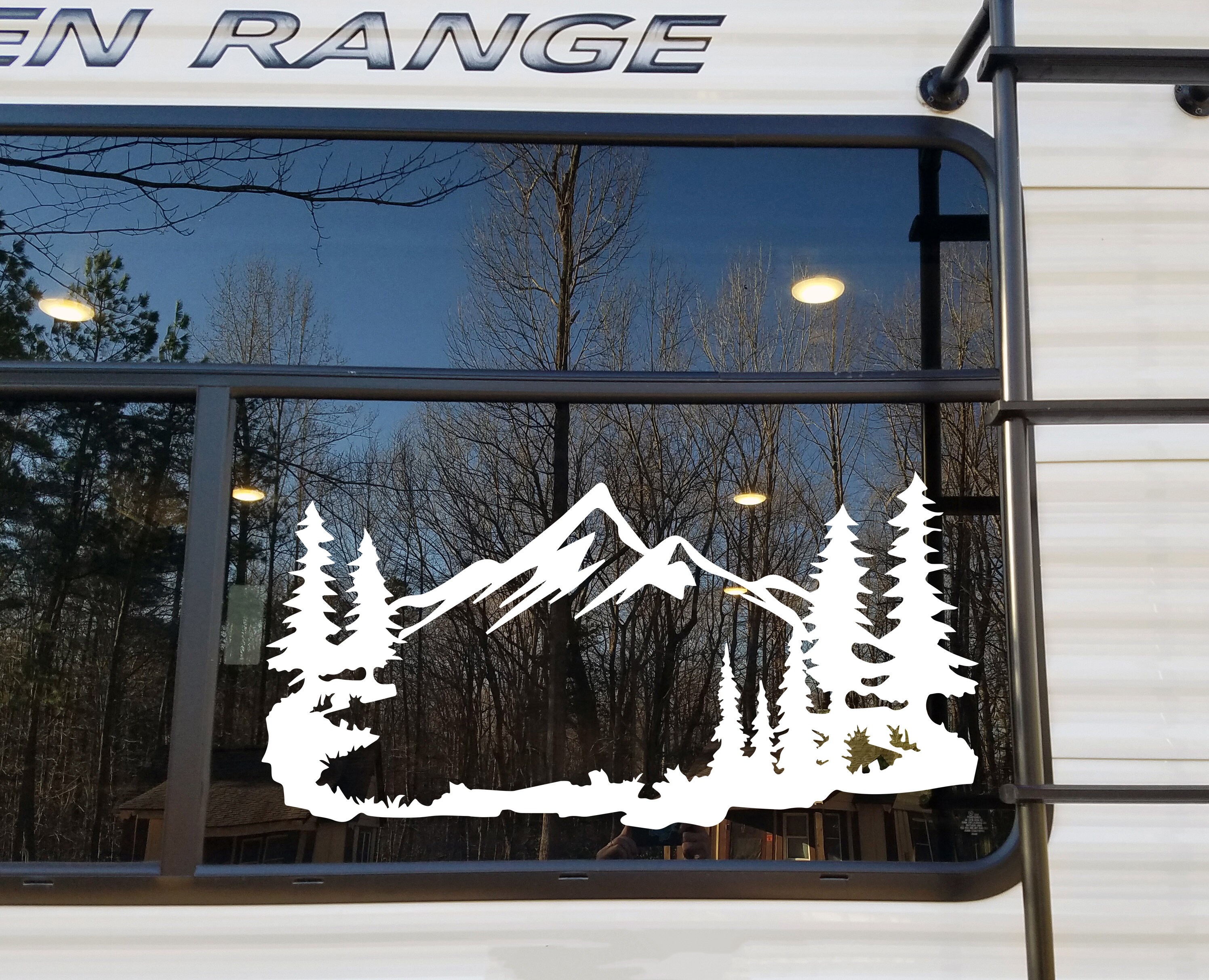 Mountain Forest Scene Vinyl Decal V10 RV Camper Graphics | Etsy