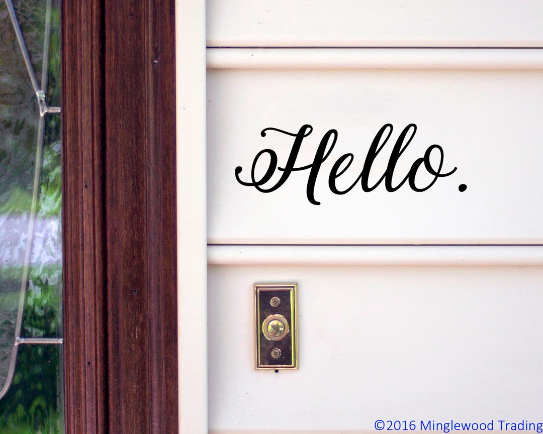 Hello Vinyl Decal Sticker - Front Door Porch Greeting - Etsy
