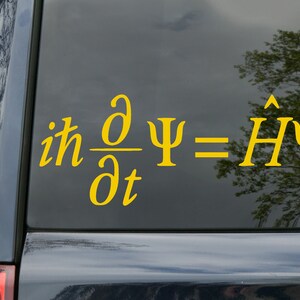 Schrodinger's Wave Theory Formula Vinyl Decal - Mathematical Equation ...