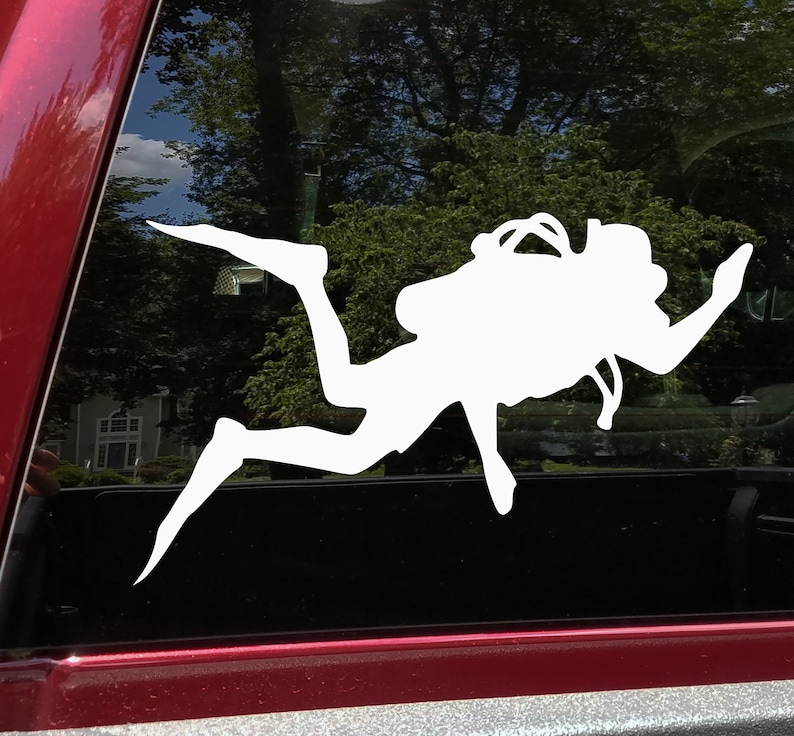 Scuba Diver Vinyl Decal Diving Ocean Sea Die Cut Sticker - Etsy