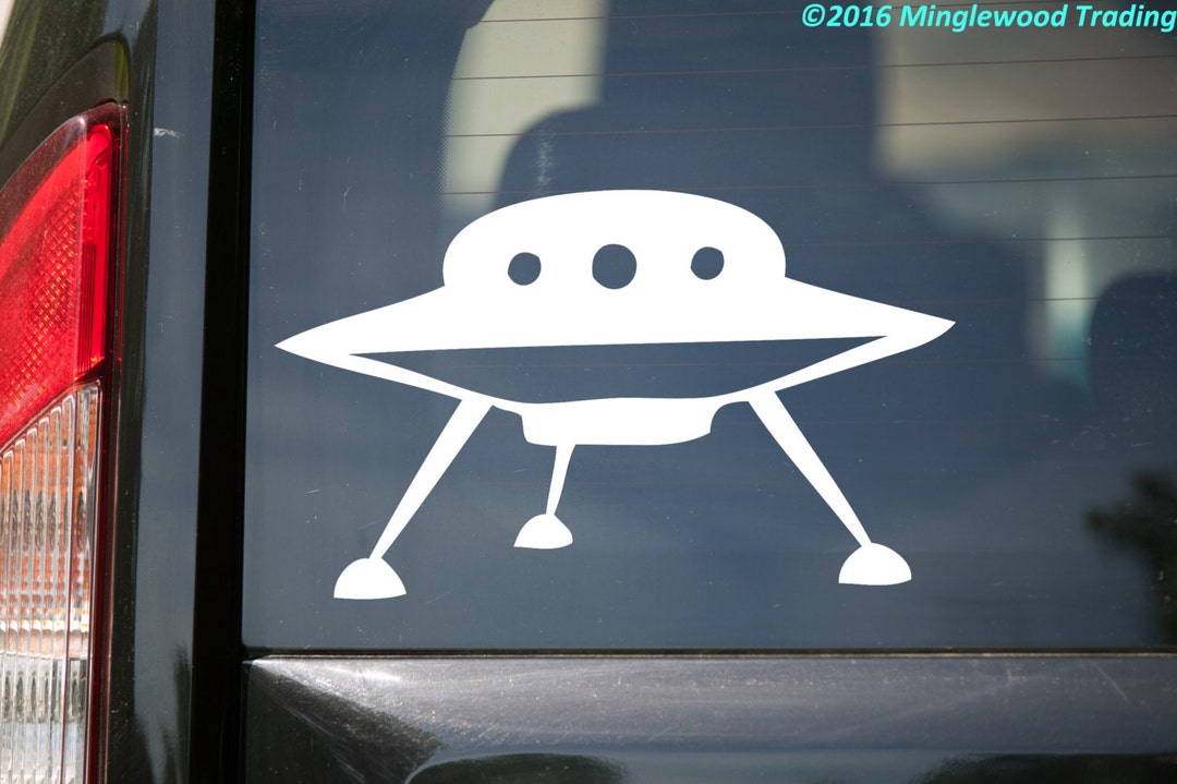 UFO Spaceship - Vinyl Decal Sticker - Unidentified Flying Saucer Object ...