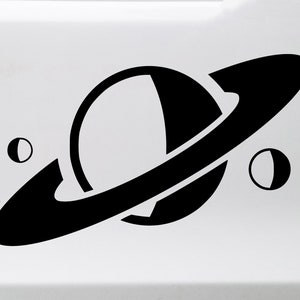 Planet Vinyl Decal - Saturn Moon Rings Outer Space NASA - Die Cut ...