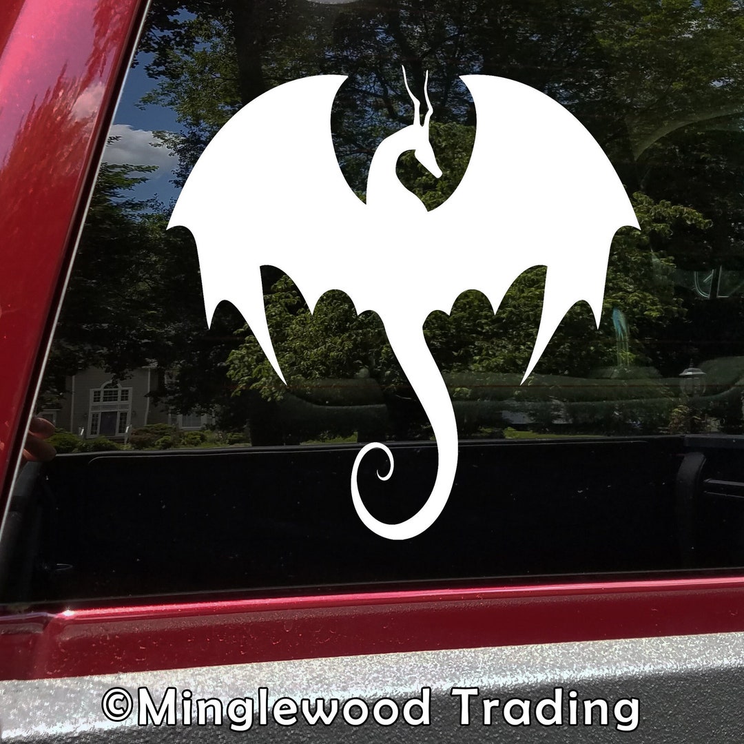 Flying Dragon Vinyl Decal Sticker -V5- Wyvern Fantasy Horned Serpent - Etsy