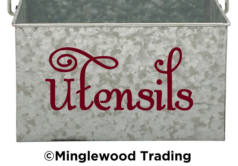 UTENSILS Vinyl Sticker Kitchen Organization Label Die Cut | Etsy