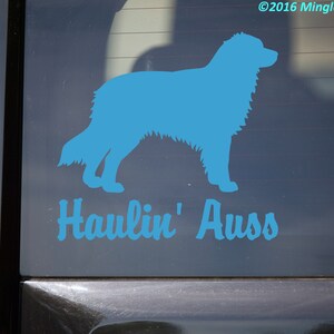 Haulin' Auss Vinyl Sticker -V2- Australian Shepherd Aussie Dog Puppy ...