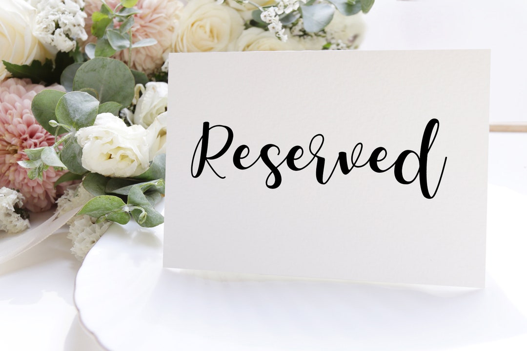 Reserved - V2 - Vinyl Decal Sticker - Reserved Seat Table Wedding Event ...