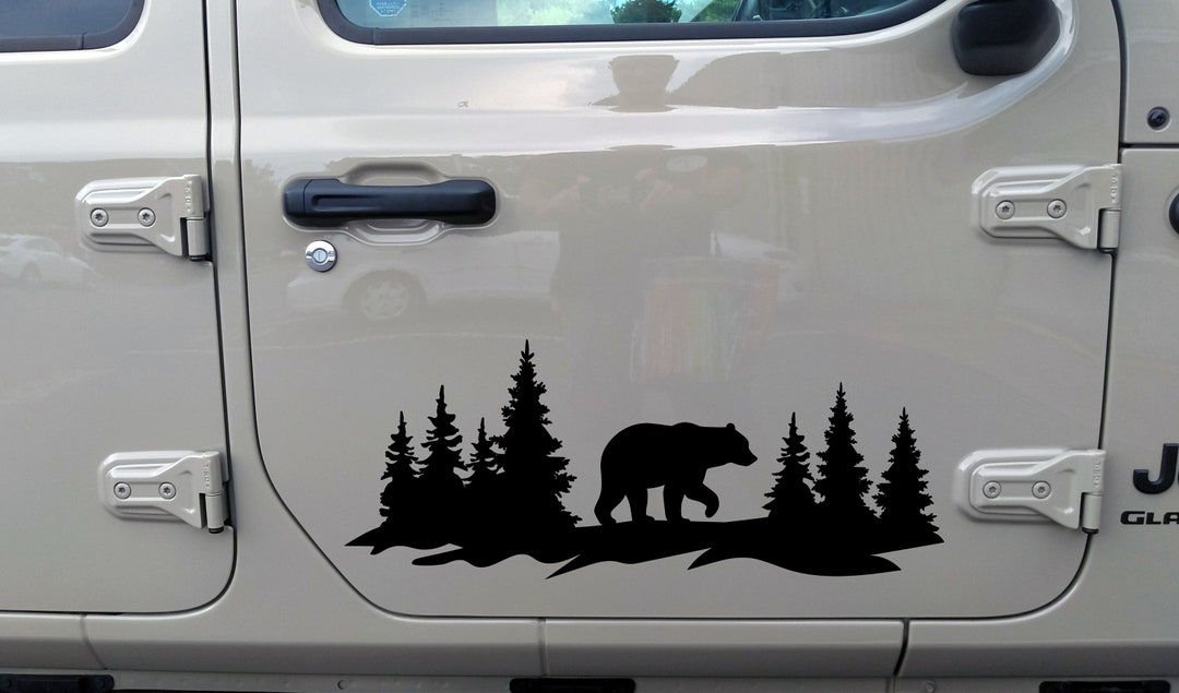 Bear Forest Scene V2 - RV Camper Truck 4x4 Graphics - Die Cut Sticker ...