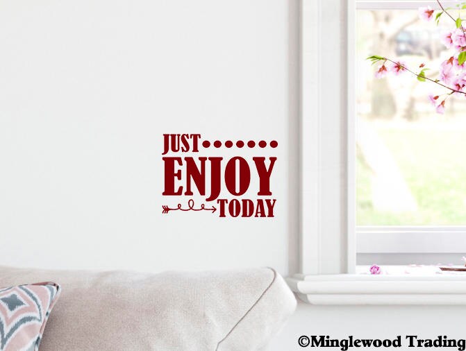 Just Enjoy Today Vinyl Decal Sticker Happiness Peace Love | Etsy
