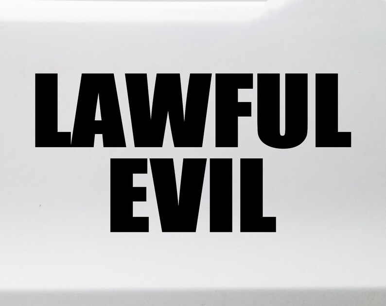 Lawful Evil Vinyl Sticker RPG Role Playing Character | Etsy