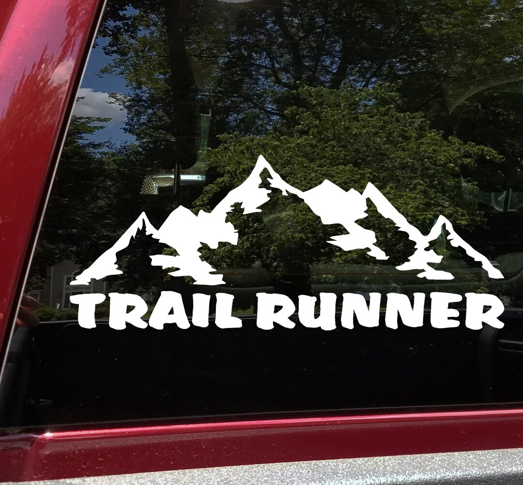 Trail Runner Vinyl Decal V2 - Mountains Ultra Forest Running - Die Cut ...