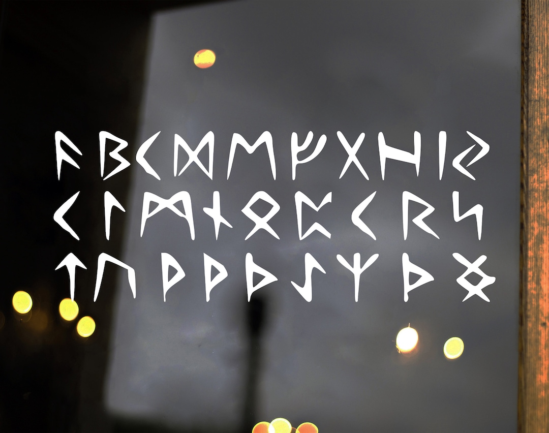 Set of 28 Runic Alphabet Vinyl Decals V3 - Elder Futhark Runes Viking ...
