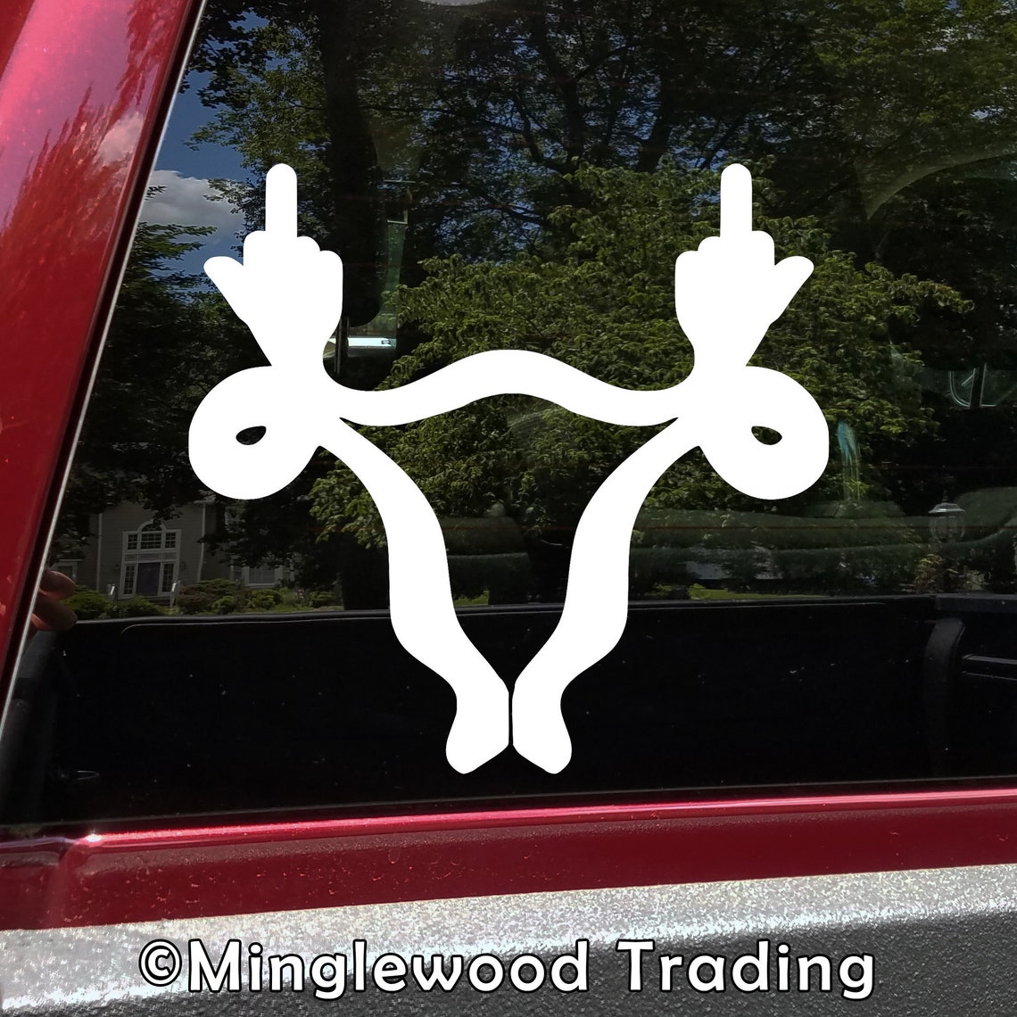 Uterus Middle Finger Vinyl Sticker V2 Women's Rights - Etsy