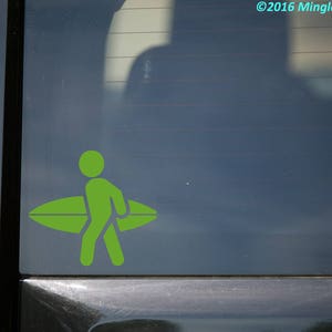 Surfer With Surfboard Vinyl Decal Sticker - Beach Ocean Waves Surfing ...