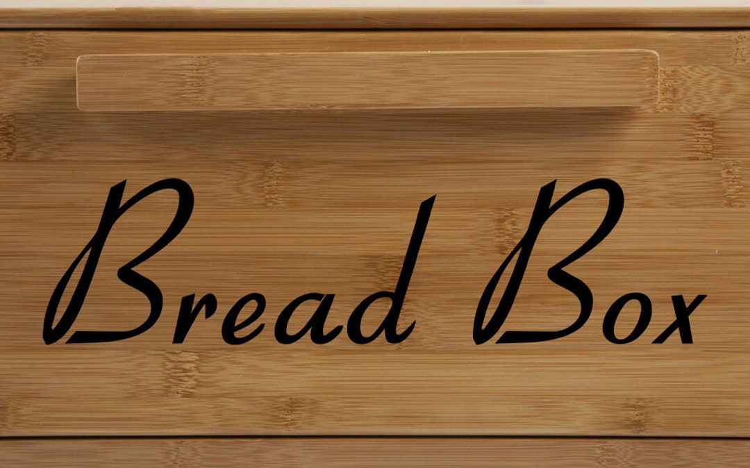 Bread Box Vinyl Decal V3 - Kitchen Bin Label Aspire Retro Font - Die ...