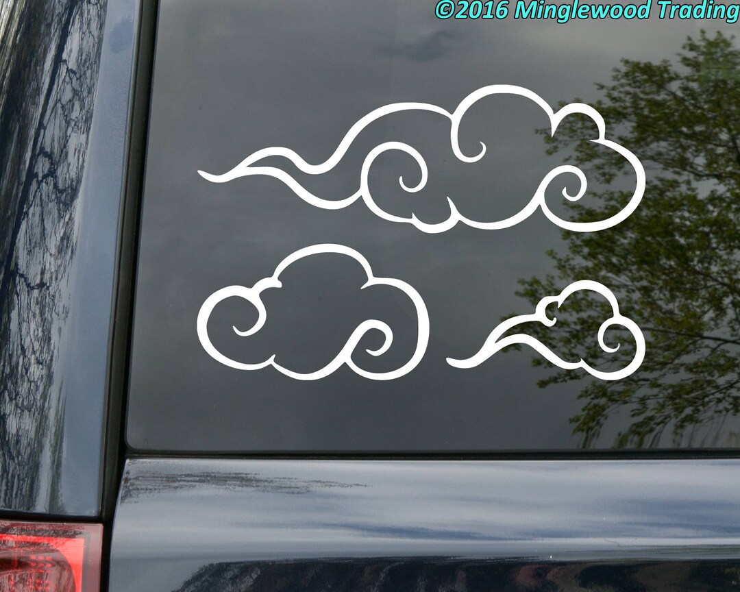 Set of 3 Chinese or Japanese Clouds Wall Vinyl Decal Stickers - Wind ...