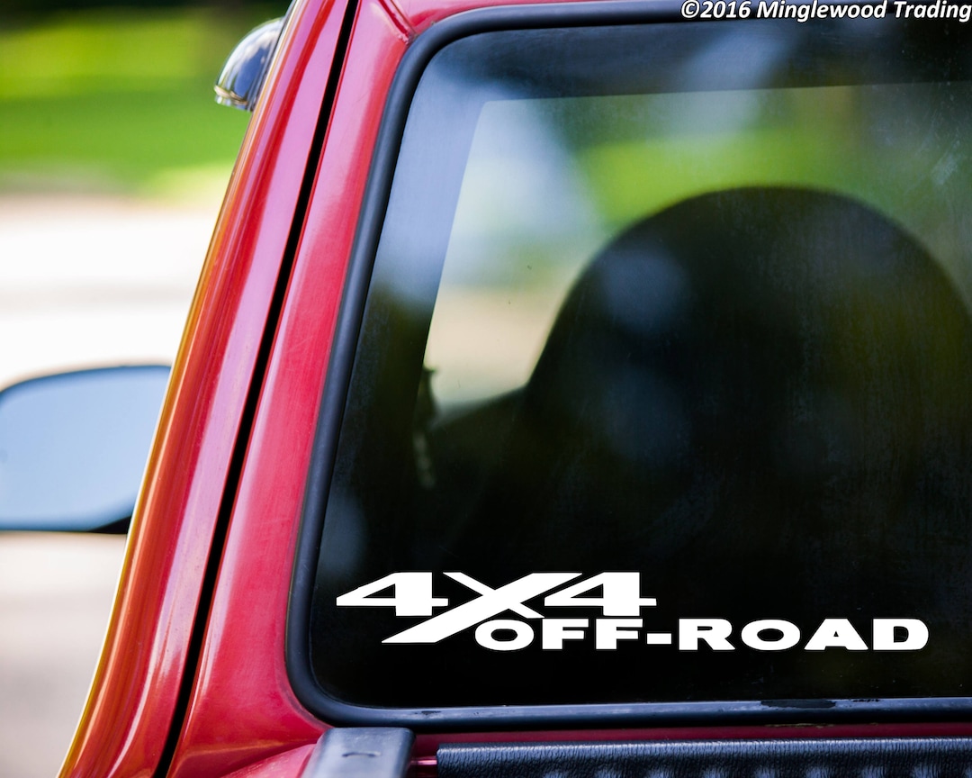 Pair 4X4 V3 Vinyl Decal Stickers- 4 by 4 off Road 4 X 4 Truck 4 Wheel ...
