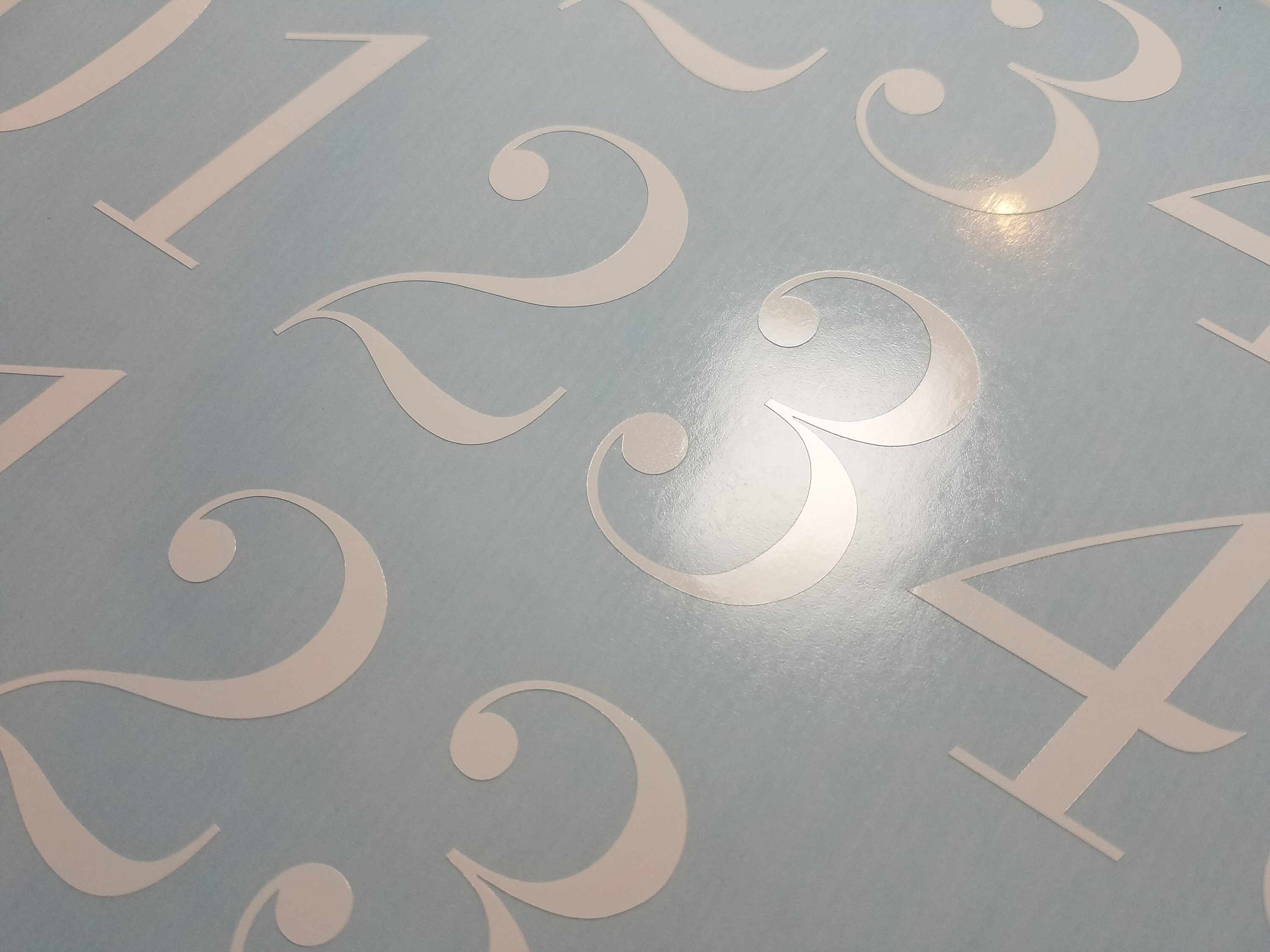 Fancy Die Cut Numbers Vinyl Decals Stickers 4 Sets of 0-9 | Etsy