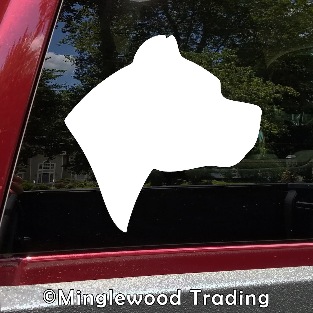 Pit Bull Head Vinyl Decal Sticker Dog Profile Silhouette Pitbull Pittie ...
