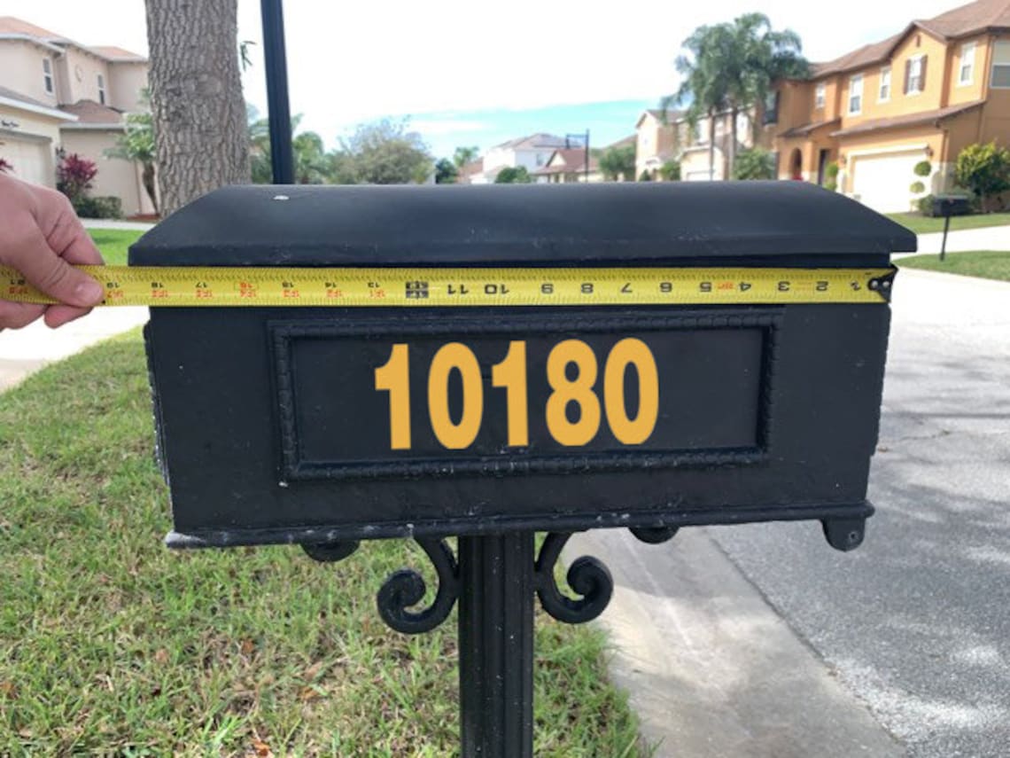 Set of HOA Mailbox Numbers in Gold Vinyl Decals Helvetica - Etsy