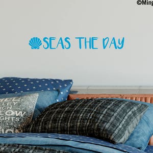 Seas the Day Vinyl Decal Sticker - Seize Carpe Diem Beach Ocean Shell ...